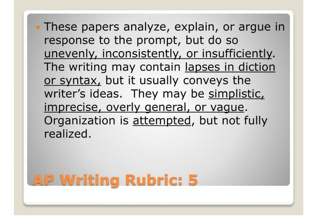 AP Writing Rubric | PPT