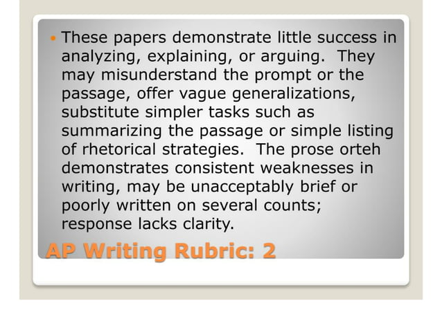 AP Writing Rubric | PPT