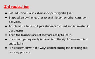 Set Induction | PPTX