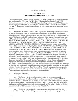 Apx Vcs Registry Terms Of Use(Final9 17 08) | PDF