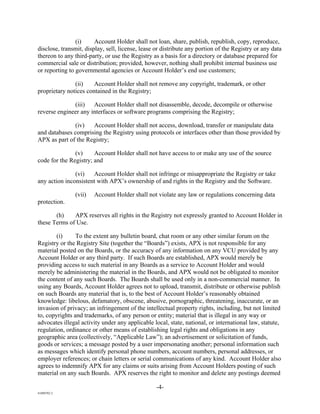 Apx Vcs Registry Terms Of Use(Final9 17 08) | PDF