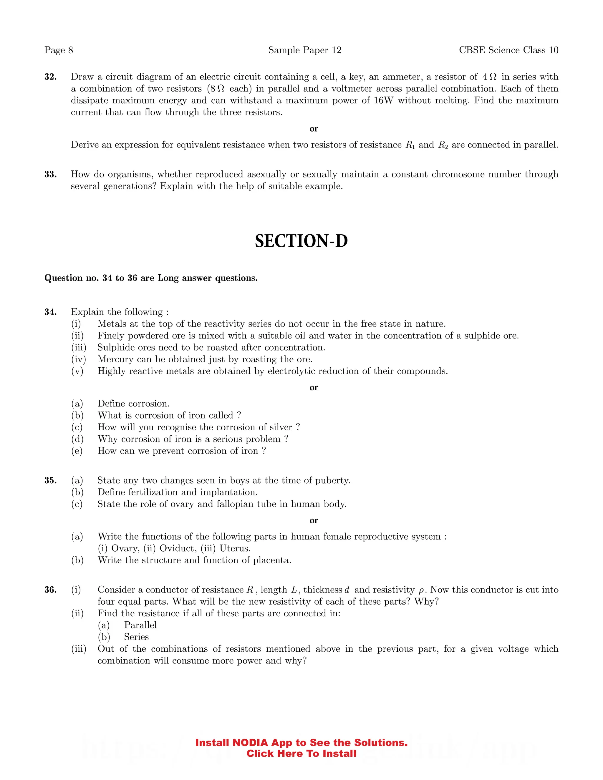 Science 30 set Sample Papers | PDF