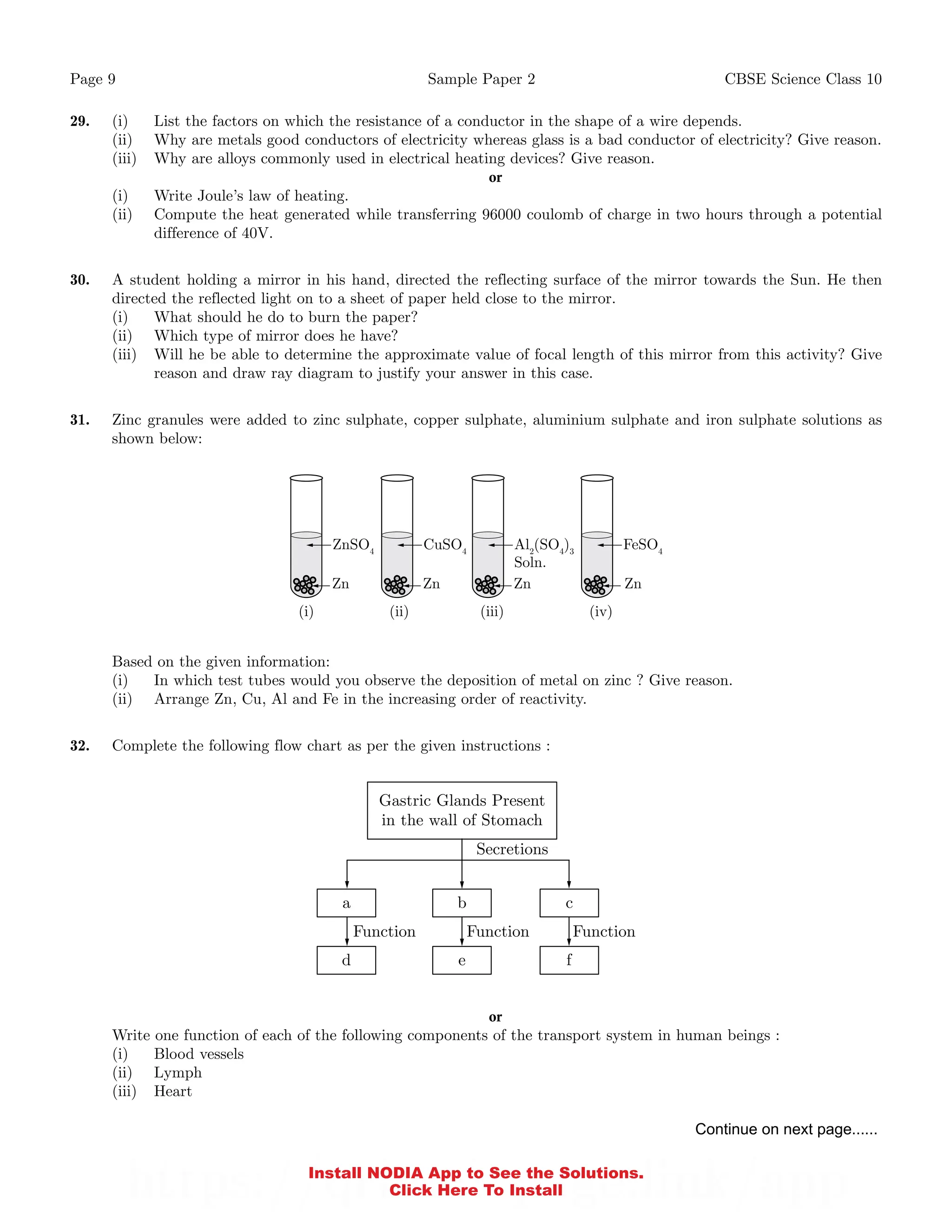 Science 30 set Sample Papers | PDF