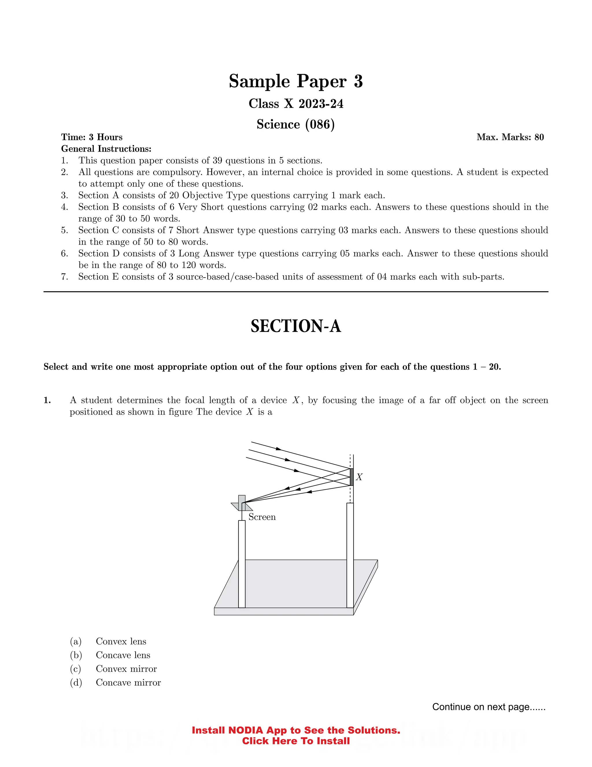 Science 30 set Sample Papers | PDF