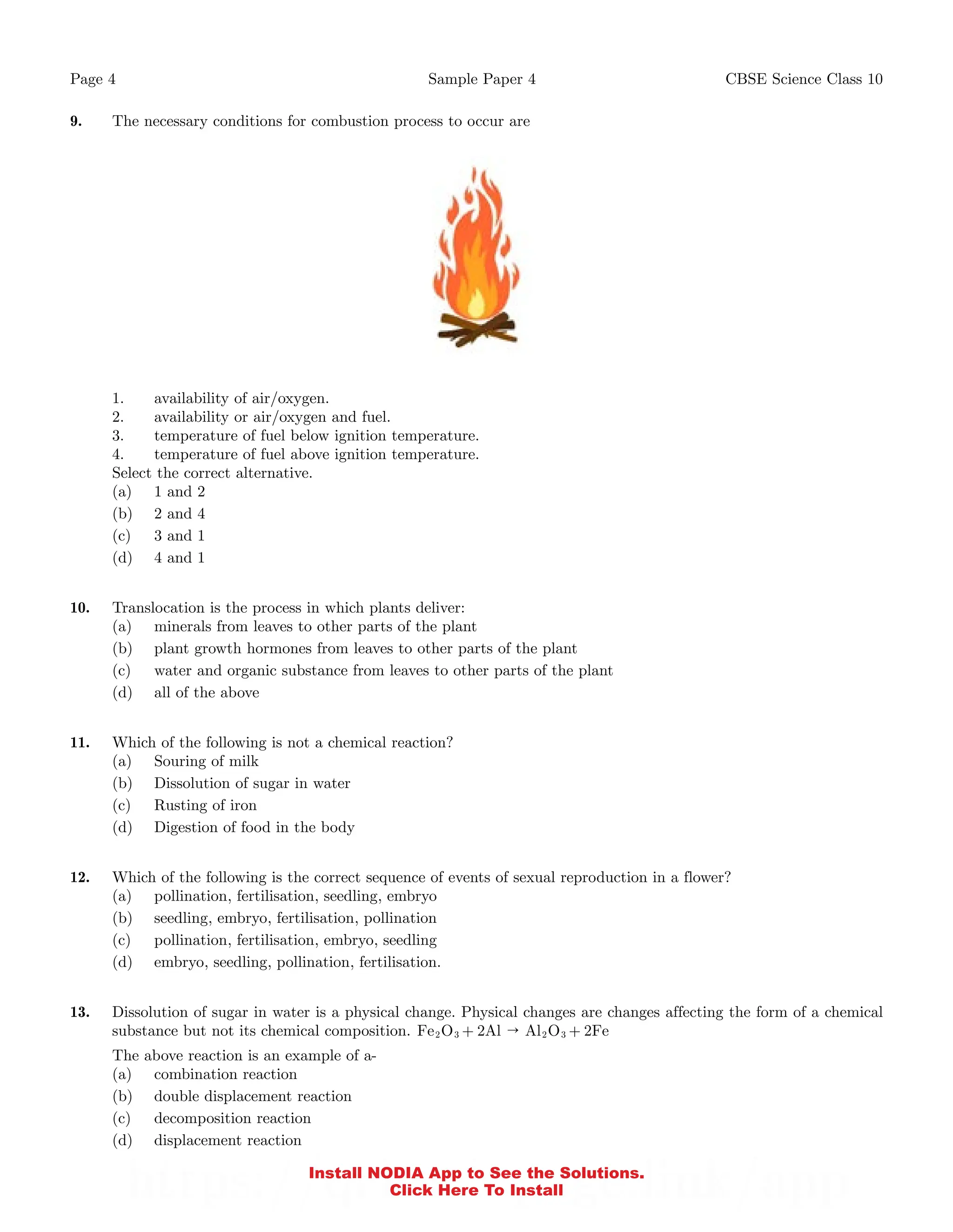 Science 30 set Sample Papers | PDF