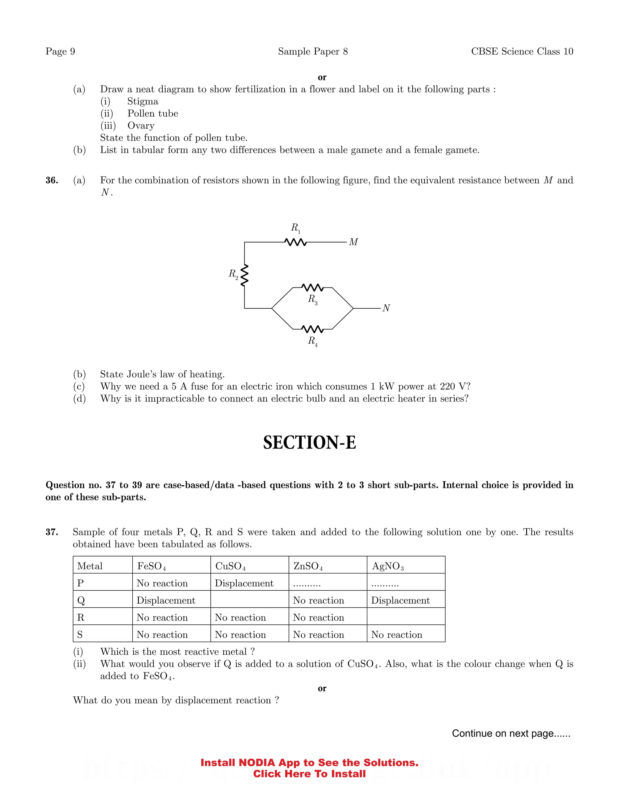 Science 30 set Sample Papers | PDF