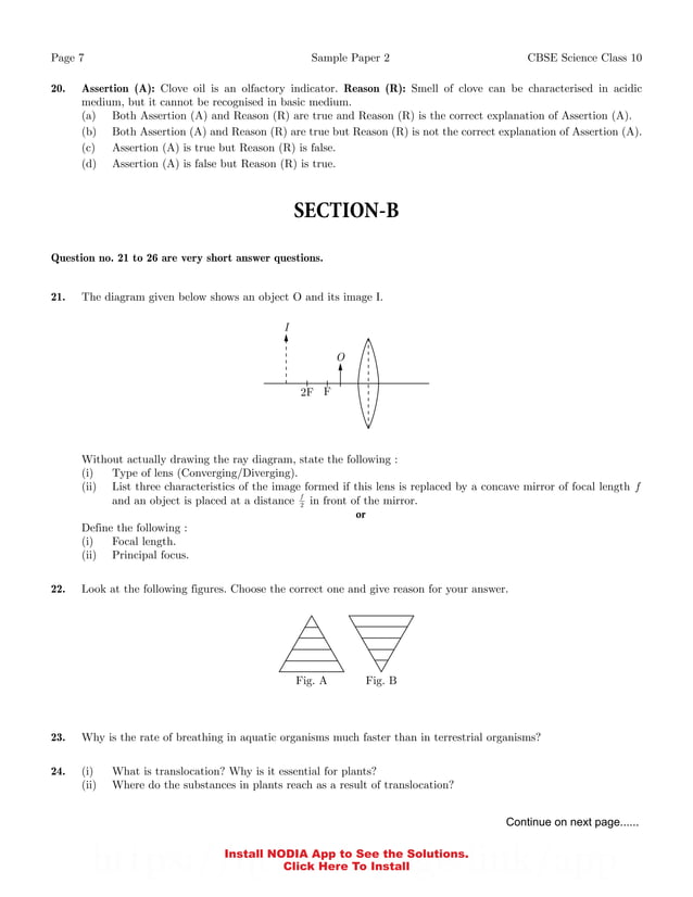 Science 30 set Sample Papers | PDF