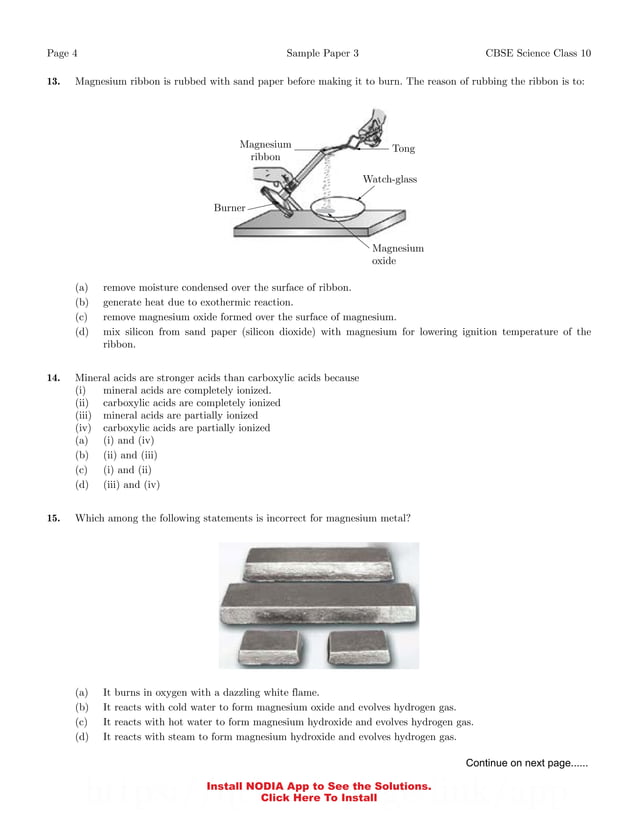 Science 30 set Sample Papers | PDF