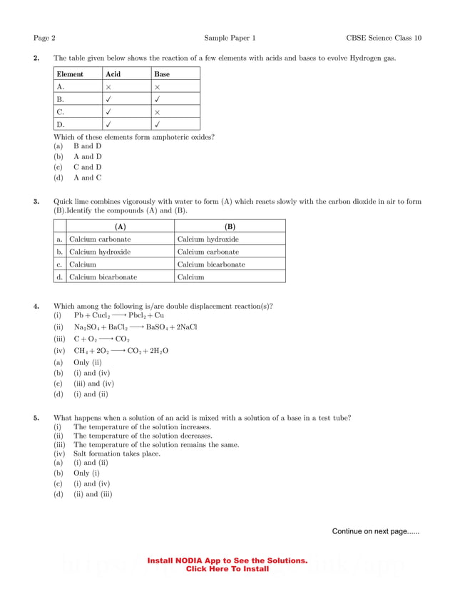 Science 30 set Sample Papers | PDF