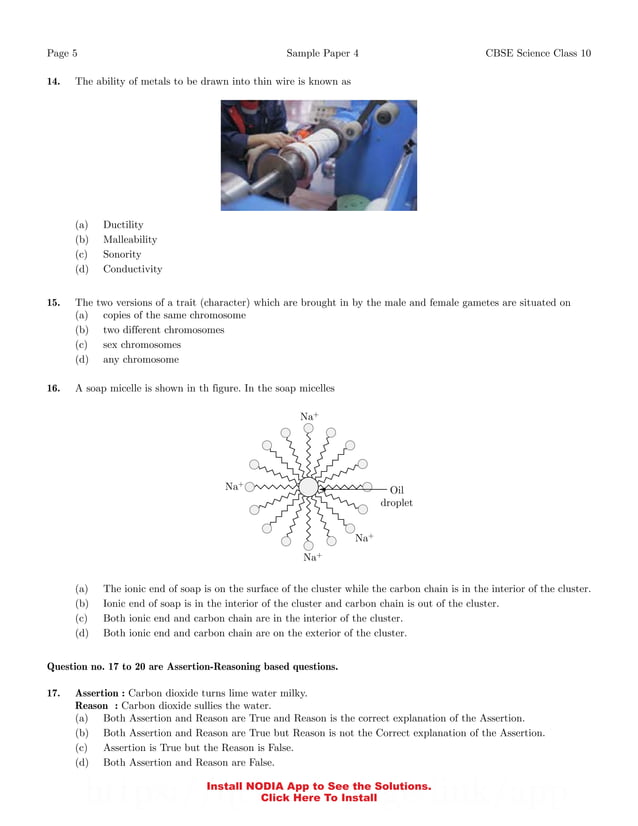 Science 30 set Sample Papers | PDF