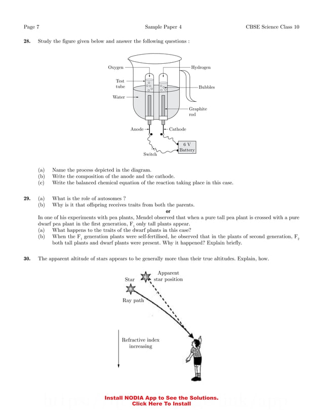 Science 30 set Sample Papers | PDF