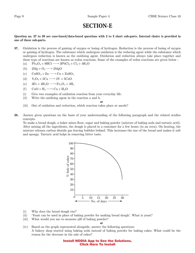 Science 30 set Sample Papers | PDF