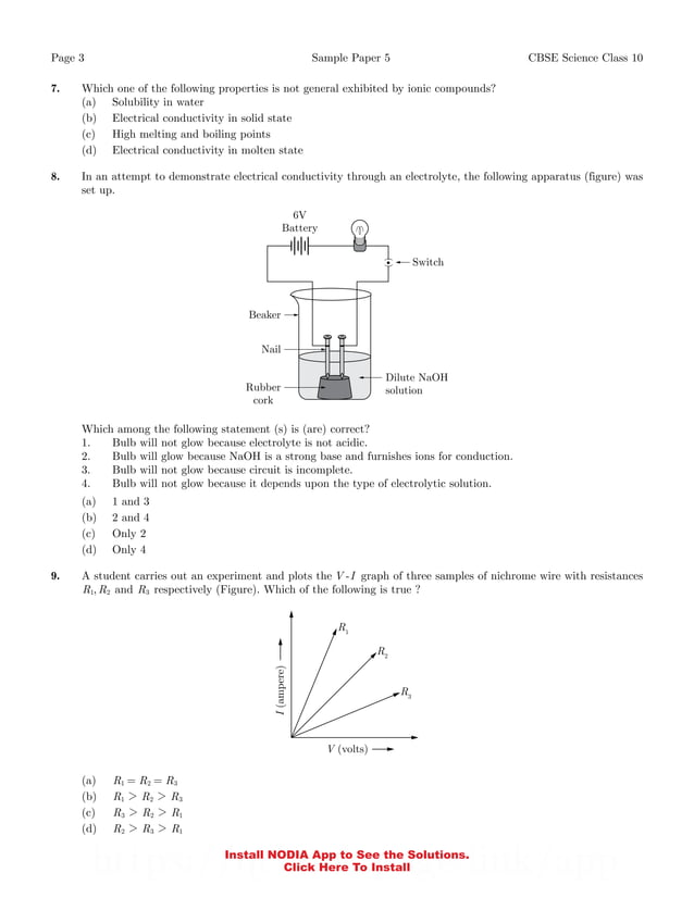 Science 30 set Sample Papers | PDF
