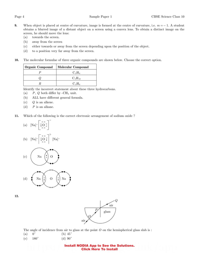 Science 30 set Sample Papers | PDF