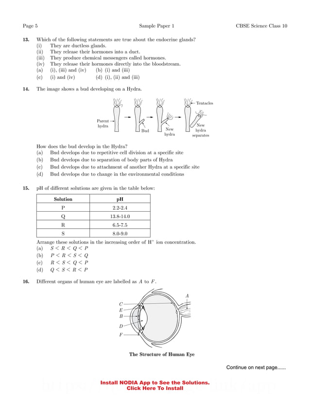Science 30 set Sample Papers | PDF