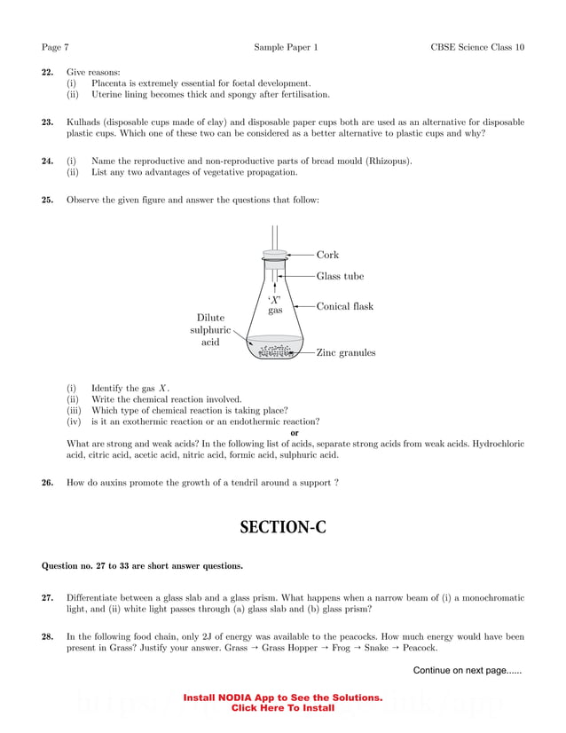 Science 30 set Sample Papers | PDF