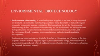 Role of biotechnology in environmental pollution | PDF