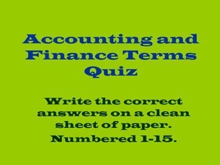 accounting quiz | PPT