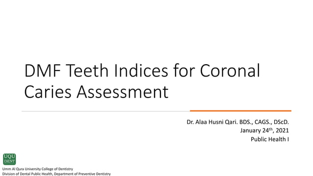 DMFT Index | PDF | Dental Health | Diseases and Conditions