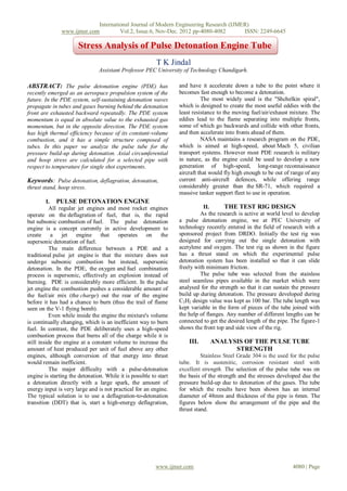 Stress Analysis of Pulse Detonation Engine Tube | PDF