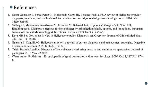 Diagnosis tests of Helicobacter pylori – PPT & pdf file | PPT