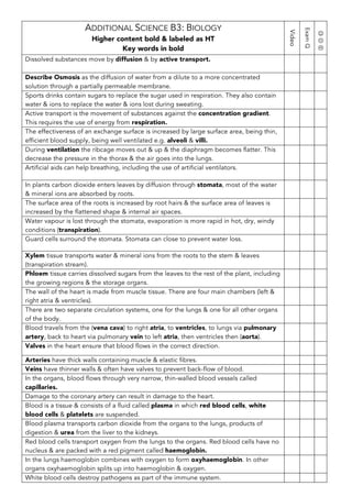 Aqa b3-checklist | PDF | Heart and Cardiovascular Diseases | Diseases ...
