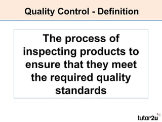 Operations - Managing Quality | PPT