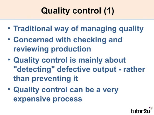 Operations - Managing Quality | PPT