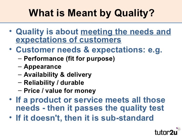 Operations - Managing Quality