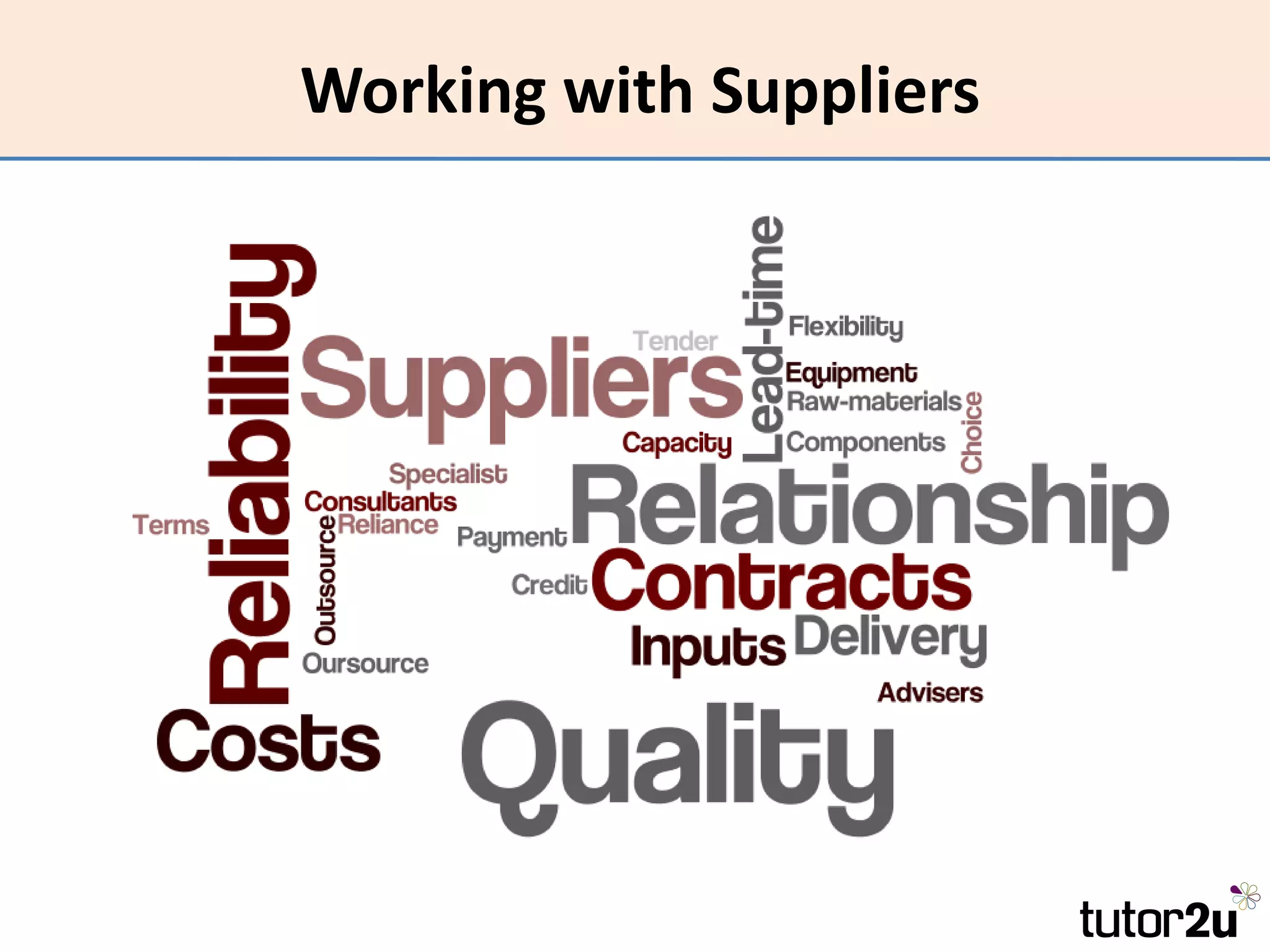 Operations - Working with Suppliers | PPT