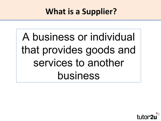 Operations - Working with Suppliers | PPT