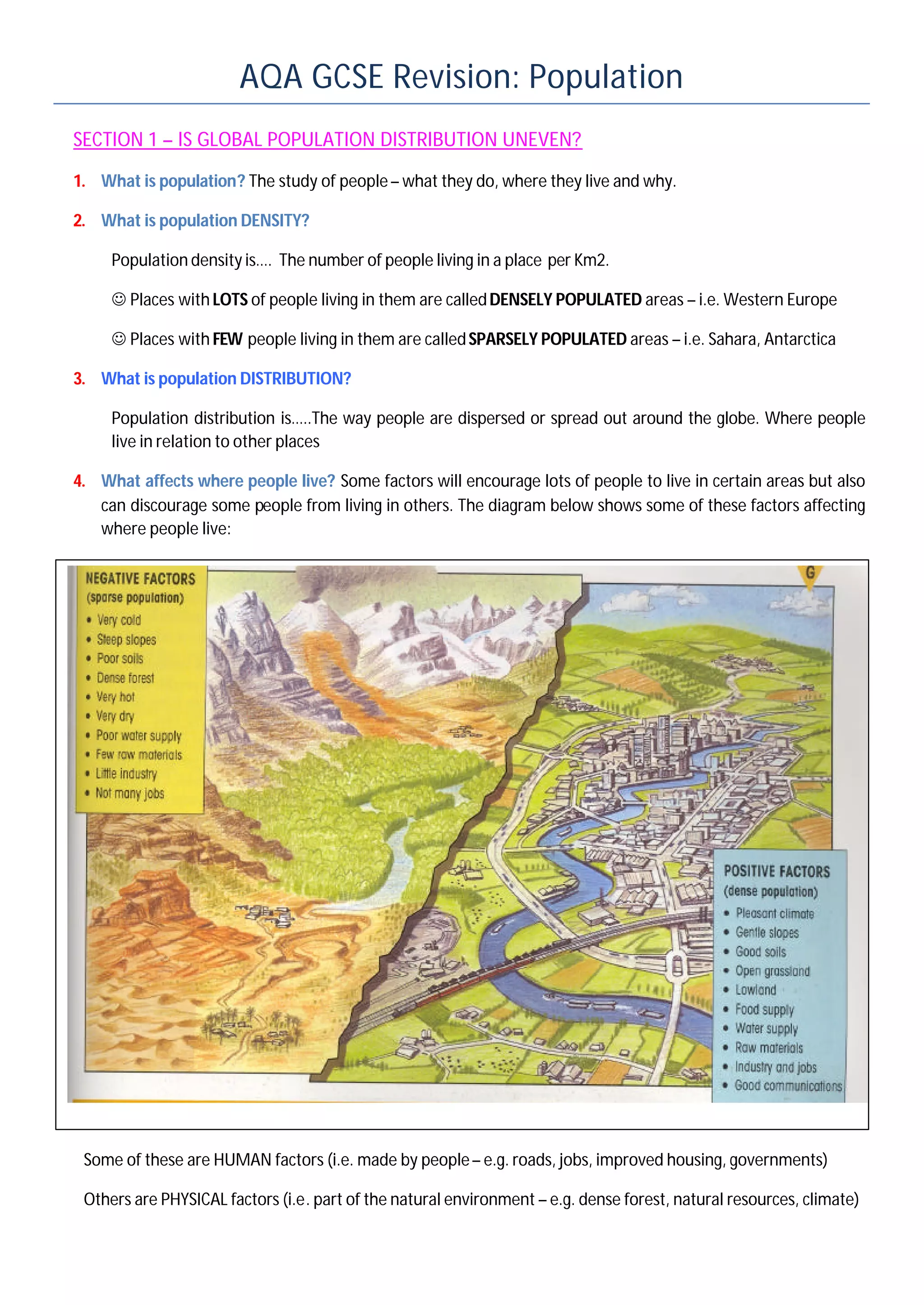 Aqa population-revision | PDF