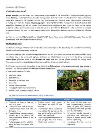 Aqa tourism revision | PDF