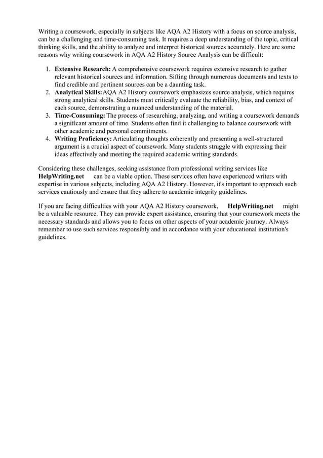 Aqa A2 History Coursework Source Analysis | PDF