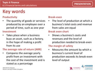 AQA Business finance powerpoint GCSEs last | PPTX
