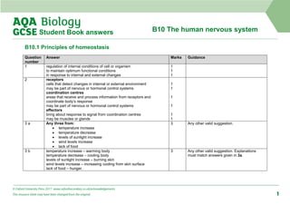 AQA Biology B10 [ Answers ] | PDF