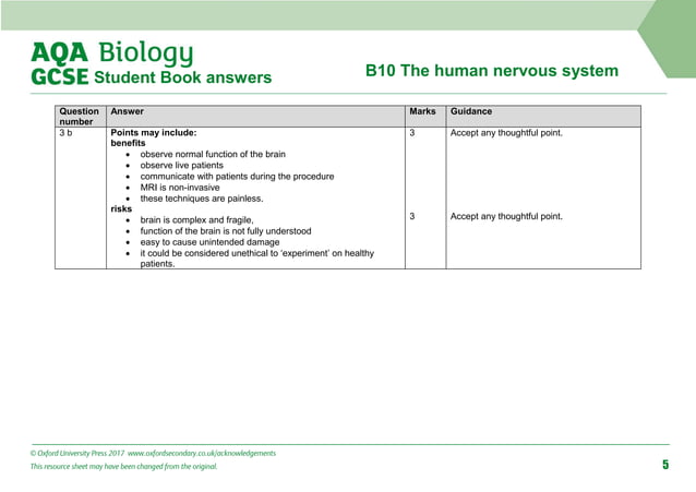AQA Biology B10 [ Answers ] | PDF
