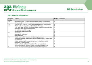 AQA Biology B9 [ Answers ] | PDF