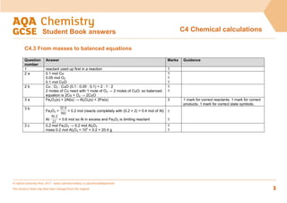 AQA Chemistry C4 Answers Key | PDF
