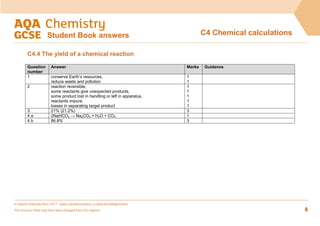 AQA Chemistry C4 Answers Key | PDF