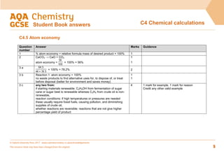 AQA Chemistry C4 Answers Key | PDF