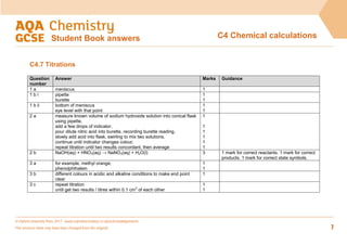 AQA Chemistry C4 Answers Key | PDF