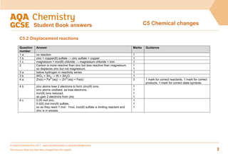 AQA Chemistry C5 Answers Key | PDF