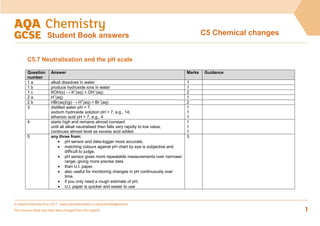 AQA Chemistry C5 Answers Key | PDF