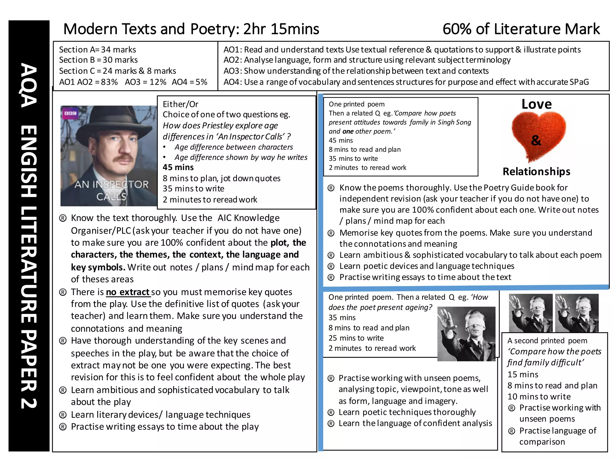 AQA GCSE LANG P1 P2 LIT P1 P2 | PDF