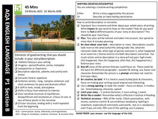 AQA GCSE LANG P1 P2 LIT P1 P2 | PDF