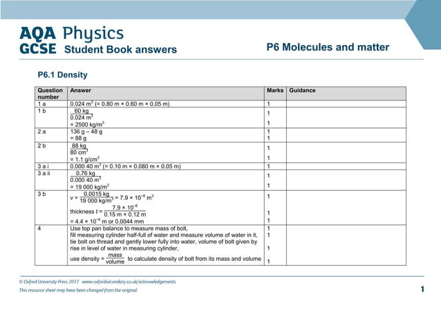 AQA Physics P6 [ Answers ] | PDF | Chemistry | Science