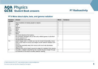 AQA Physics P7 Answers Key | PDF