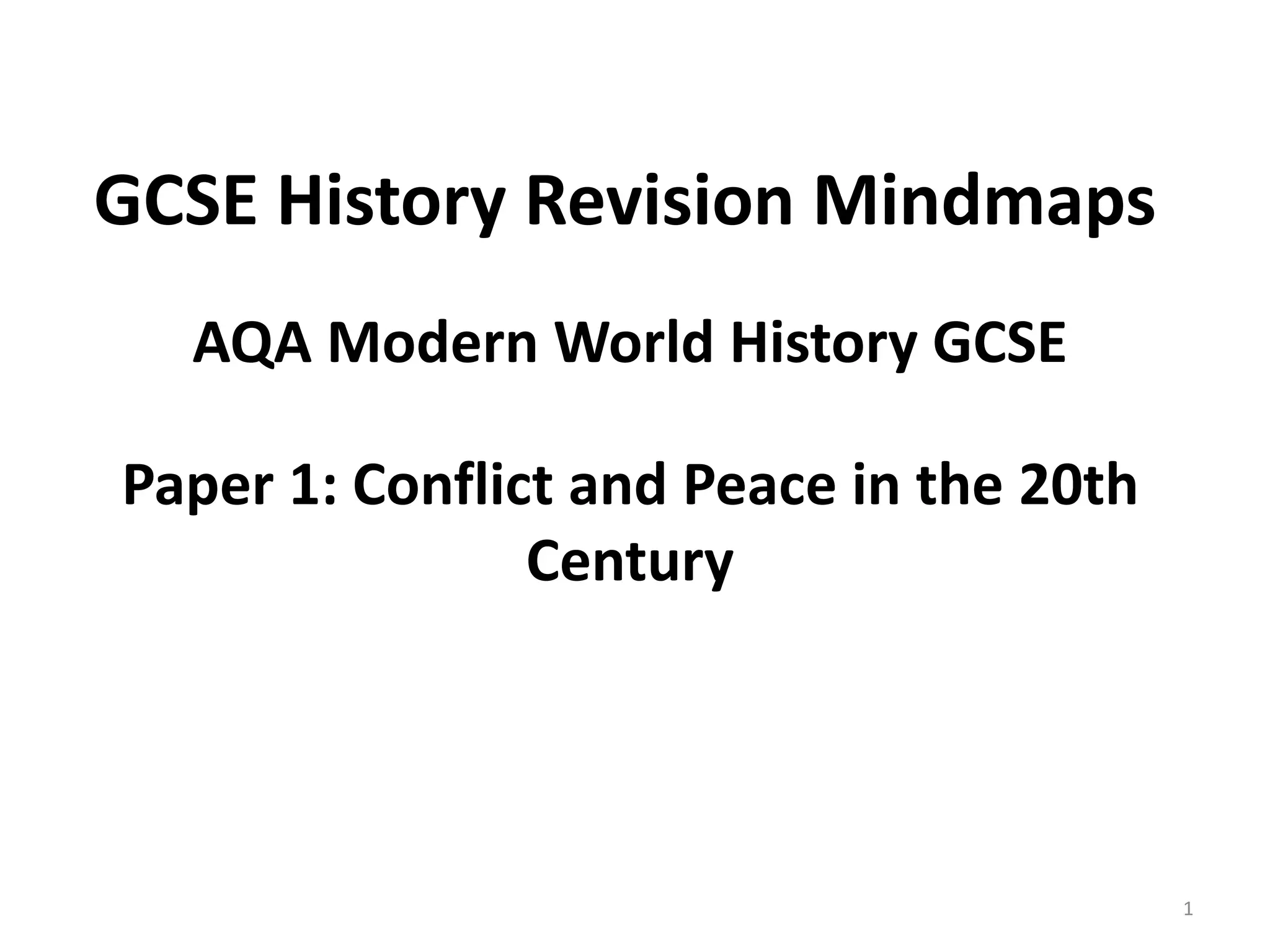 Aqa international relations gcse history revision mindmaps | PPTX