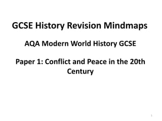 Aqa international relations gcse history revision mindmaps | PPT